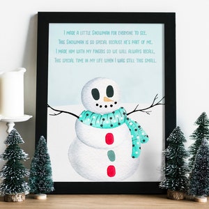 Christmas Thumbprint Art With Poem, Printable Snowman Craft for Kids ...