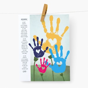 Personalized Mothers Day Gift, DIY Handprint Art Kids Craft, Printable ...