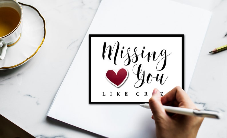 Printable Missing You Cards Thinking Of You Card Long Etsy