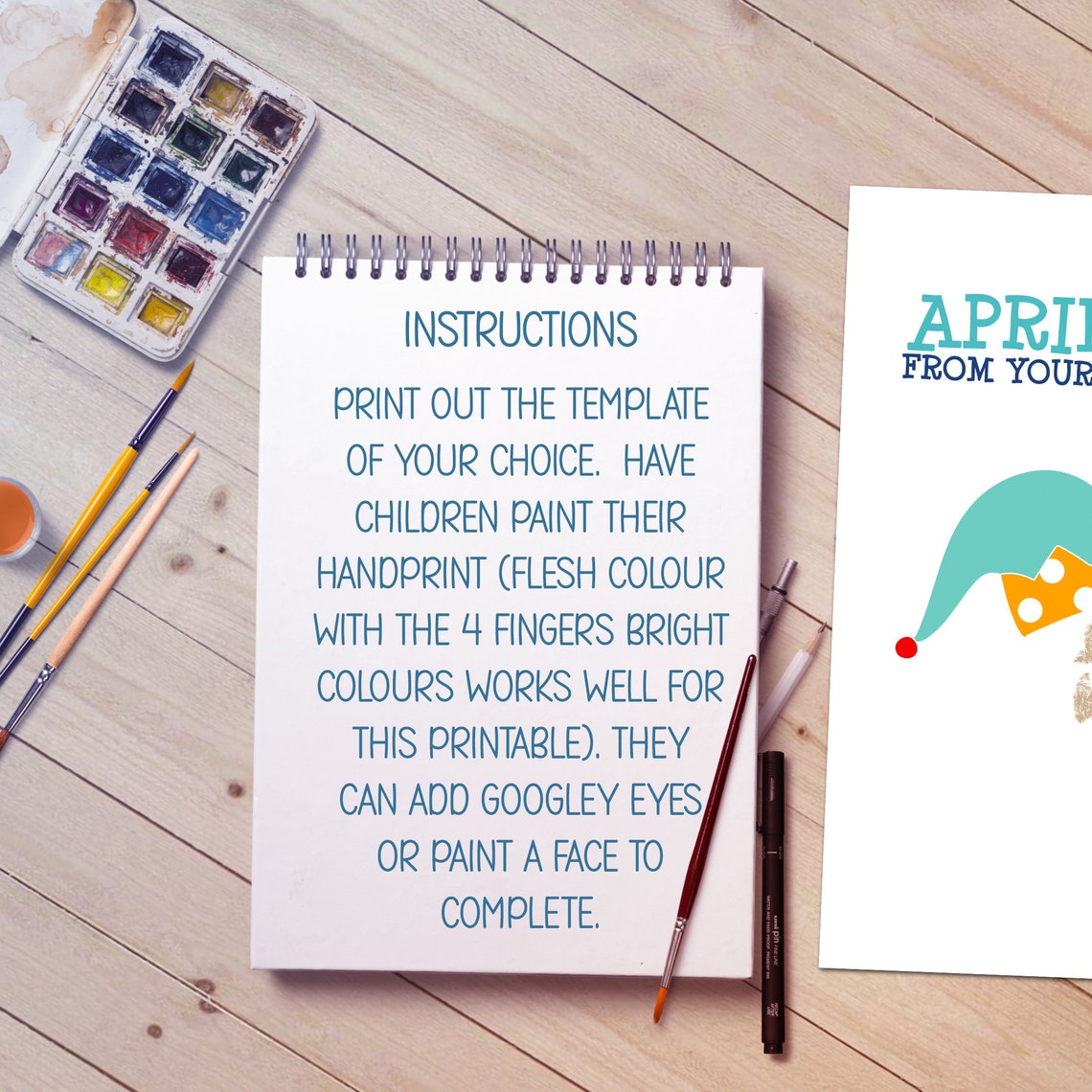 April Fools' Day Handprint Art: Jester Hat Craft (digital Download) - Etsy