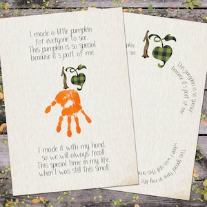 Fall Handprint Craft, Pumpkin Art for Kids, Thanksgiving Decor ...