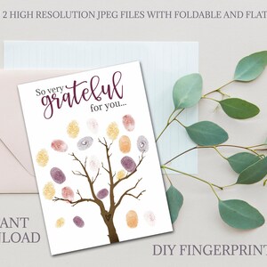 5X7 Thanksgiving Card Fingerprint Craft for Kids, Thumbprint Art, Fall ...