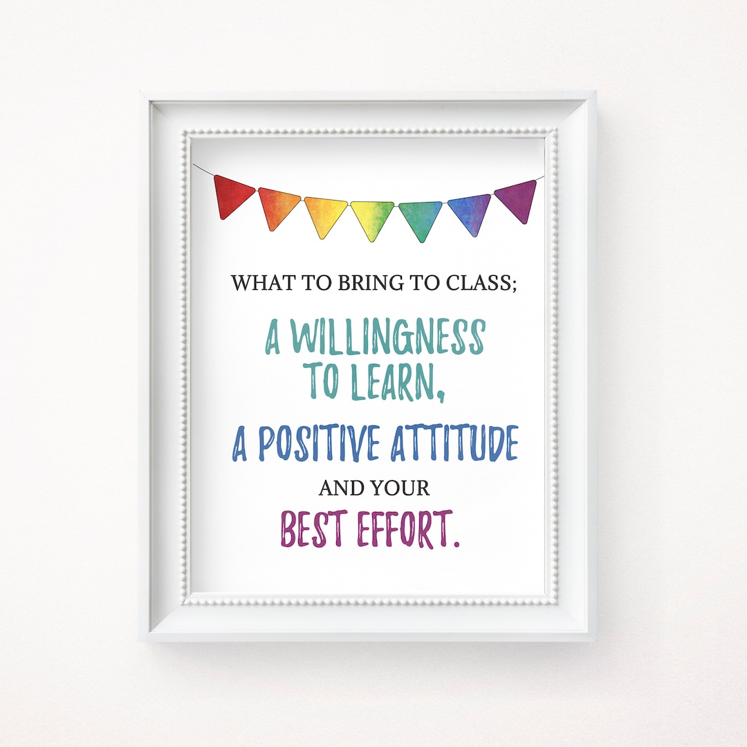 Inspirational Classroom Poster for Teachers, Class Encouragement Print ...