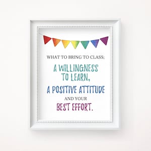 Inspirational Classroom Poster for Teachers, Class Encouragement Print ...