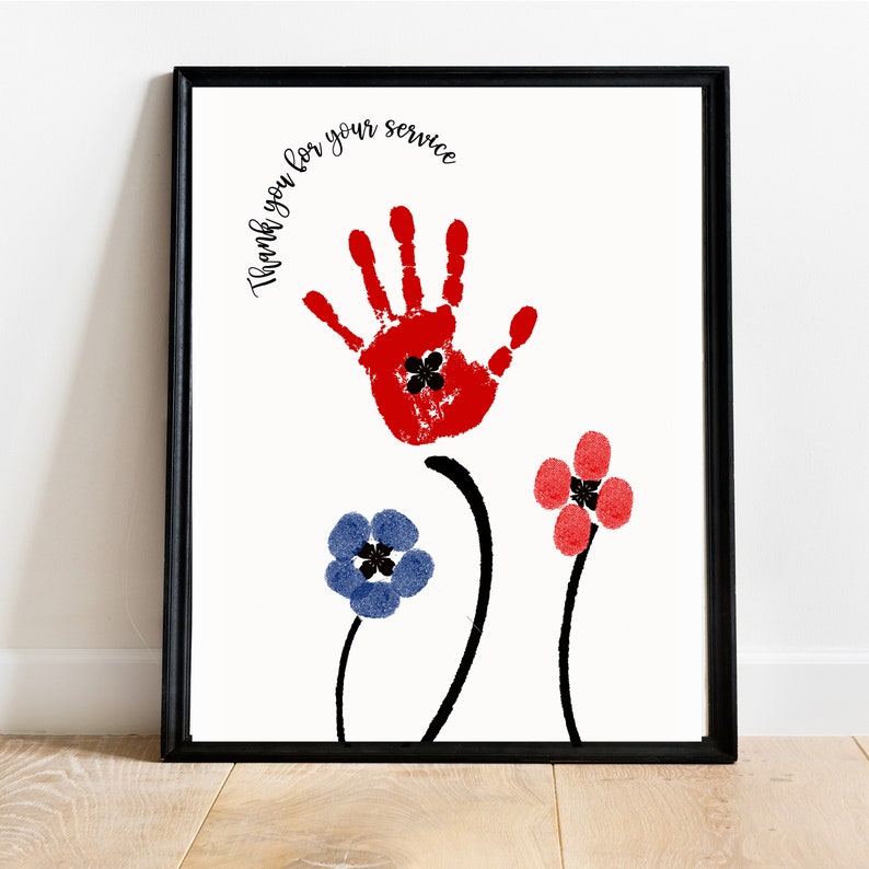 Veterans Day Handprint Craft: Kids Remembrance Day Activity (instant ...