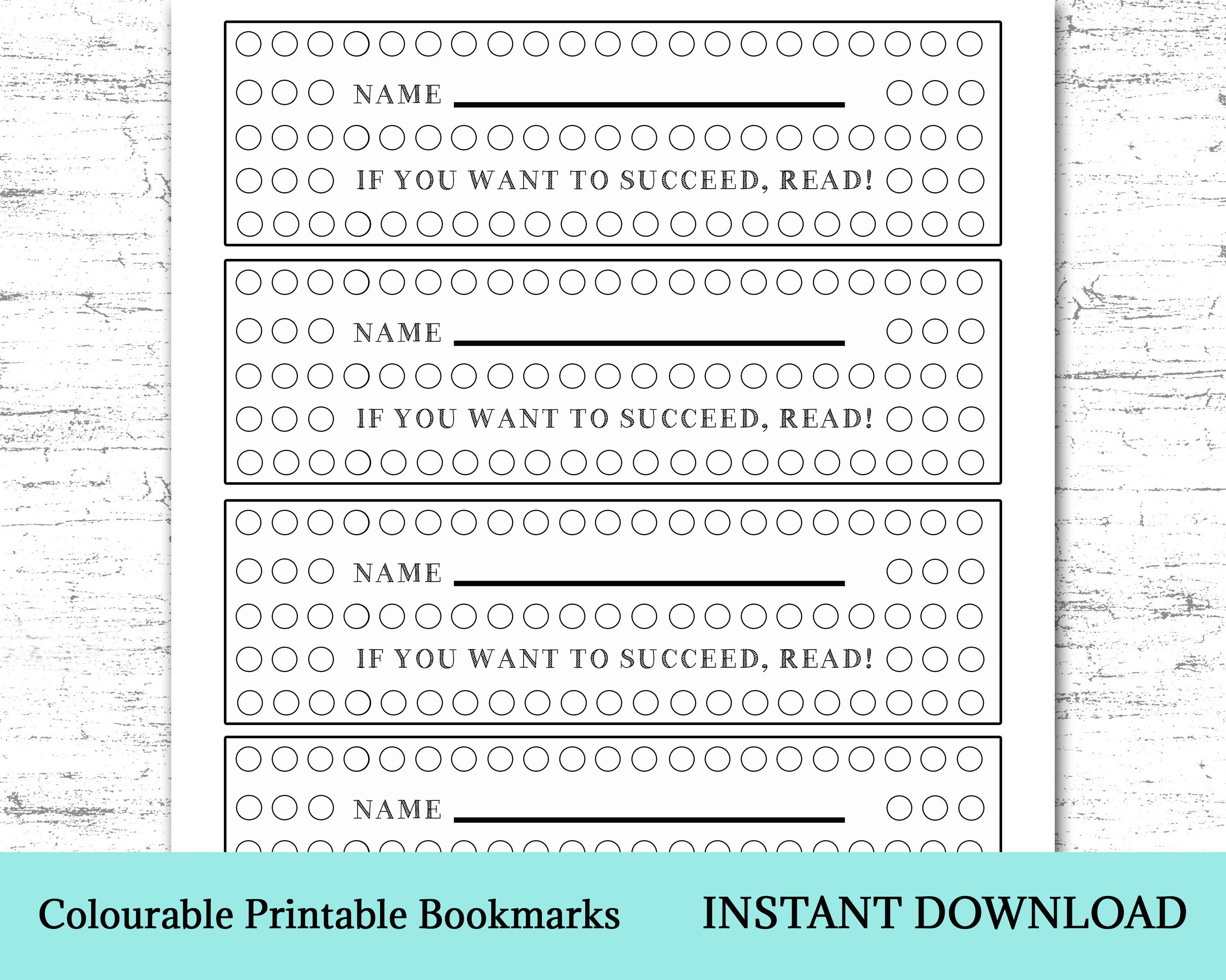 Instant Download Bookmarks for Students Reading Checklist | Etsy