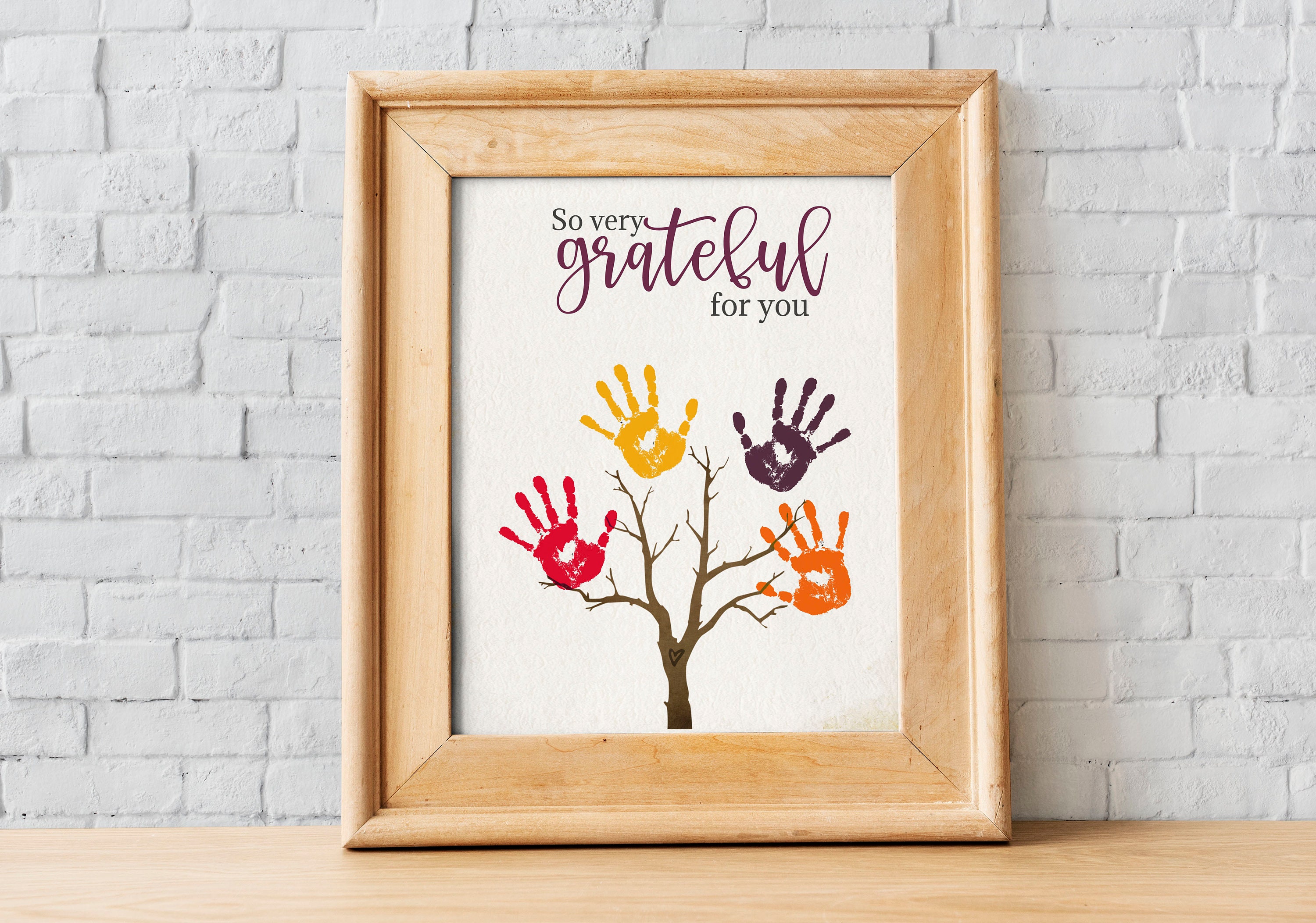Printable Gratitude Tree, Kids Thanksgiving Crafts, DIY Handprint Art ...