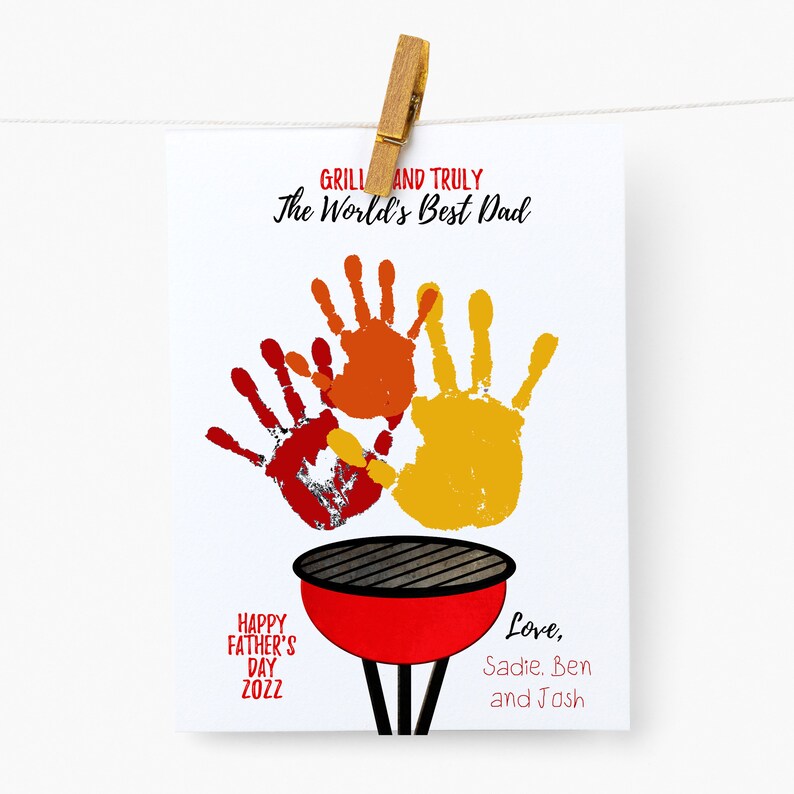 Father's Day Handprint Art Personalized Fathers Day Gift - Etsy