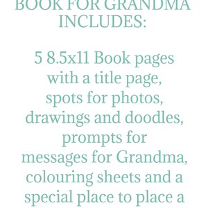 Kids Craft Kit, Instant Download All About Grandma Booklet ...