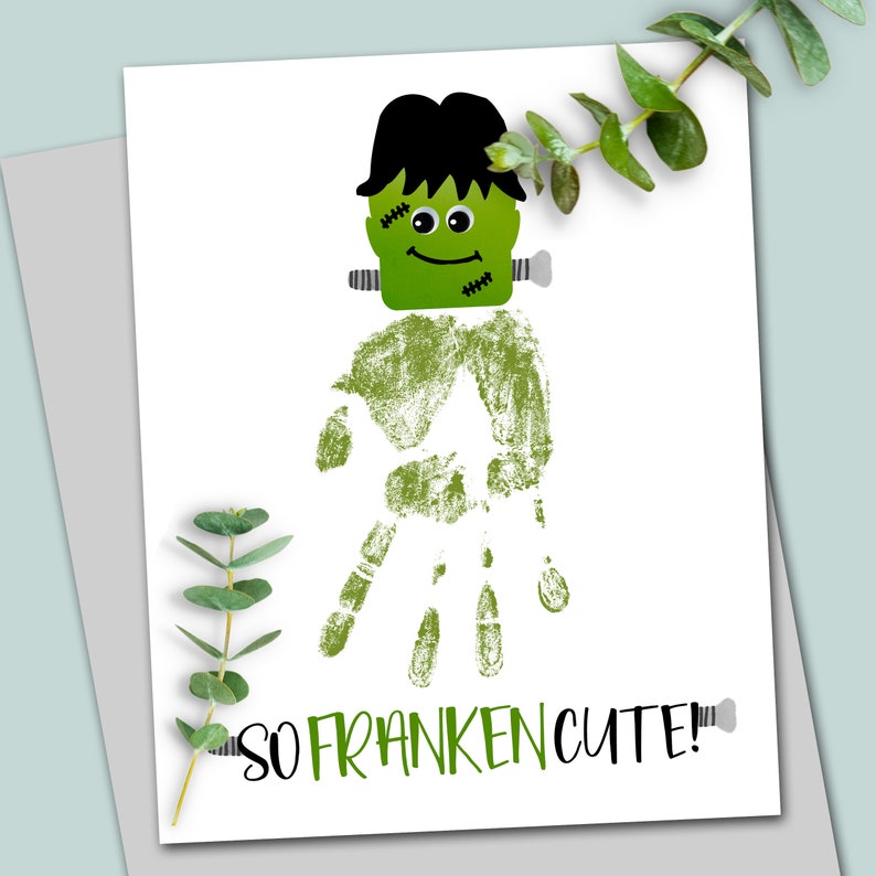 Frankenstein Handprint Art: Halloween DIY Craft (digital Download) - Etsy