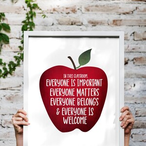 Printable Classroom Poster, Back to School Decor, Diversity Art Poster ...
