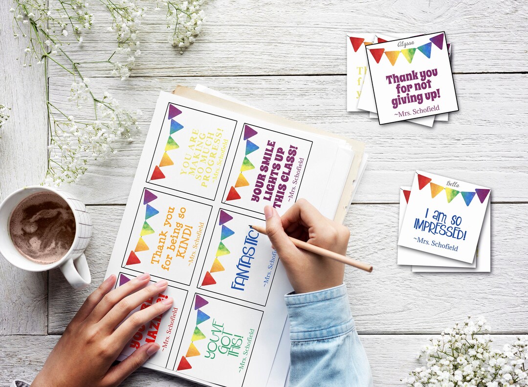 Personalized Teacher Notecards, Printable Encouragement Notes From ...