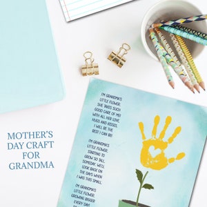 Printable DIY Handprint Art for Kids, Personalized Mother's Day Gift ...