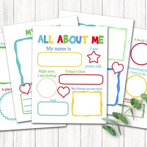 All About Me Book, Kids Time Capsule, Homeschool Printables, Instant ...