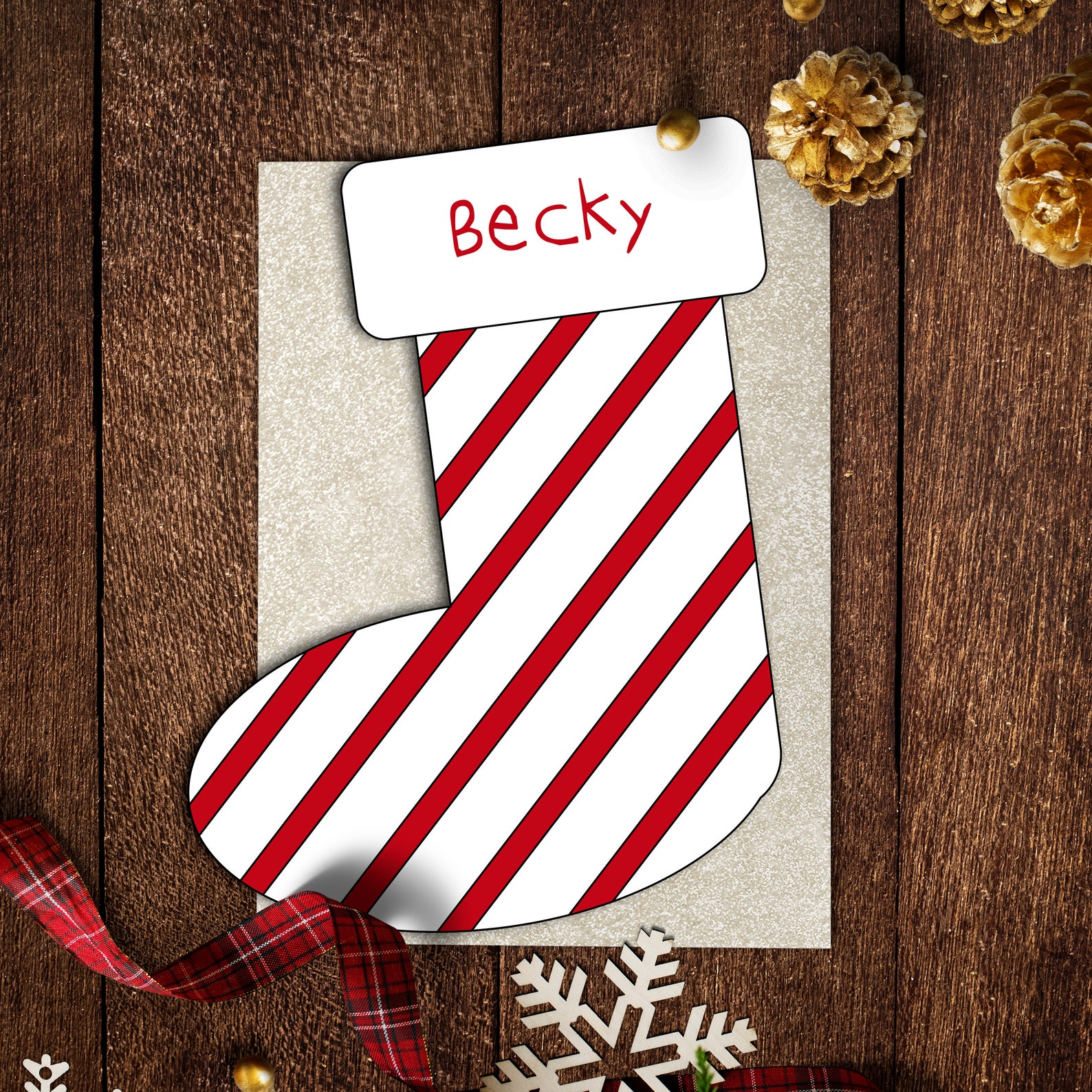 Printable Christmas Crafts for Kids, Stocking Template, Kindergarten ...