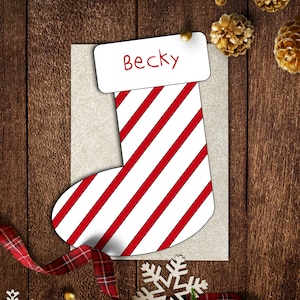 Printable Christmas Crafts for Kids, Stocking Template, Kindergarten ...