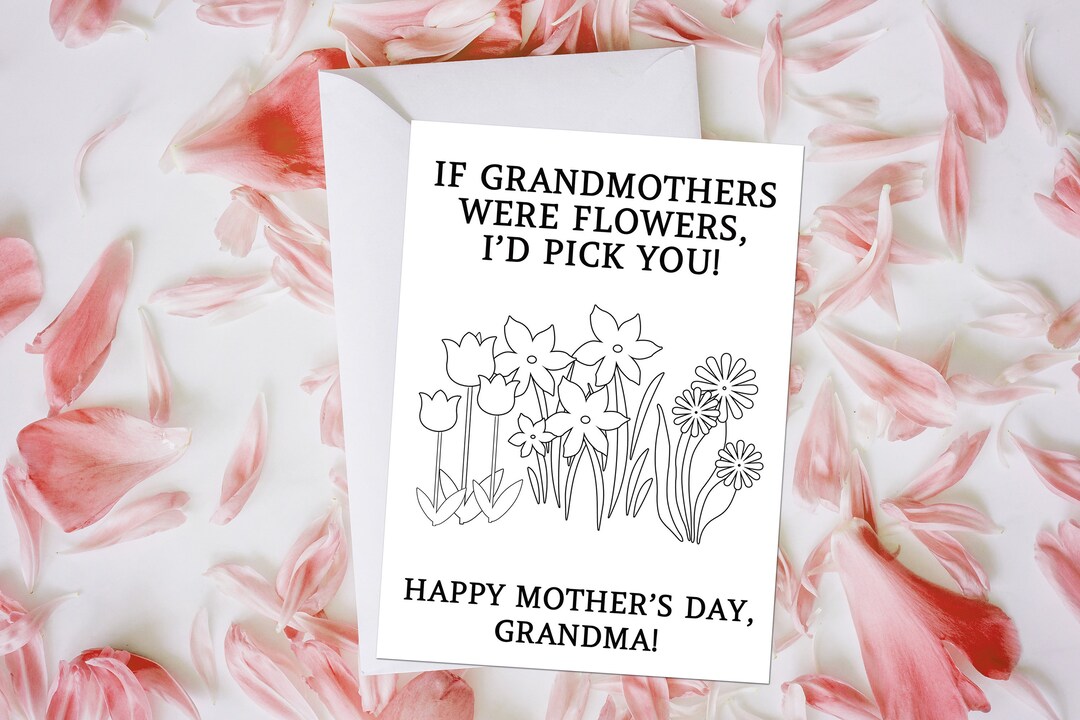 Printable Mothers Day Card for Grandma From Granddaughter, Kids ...