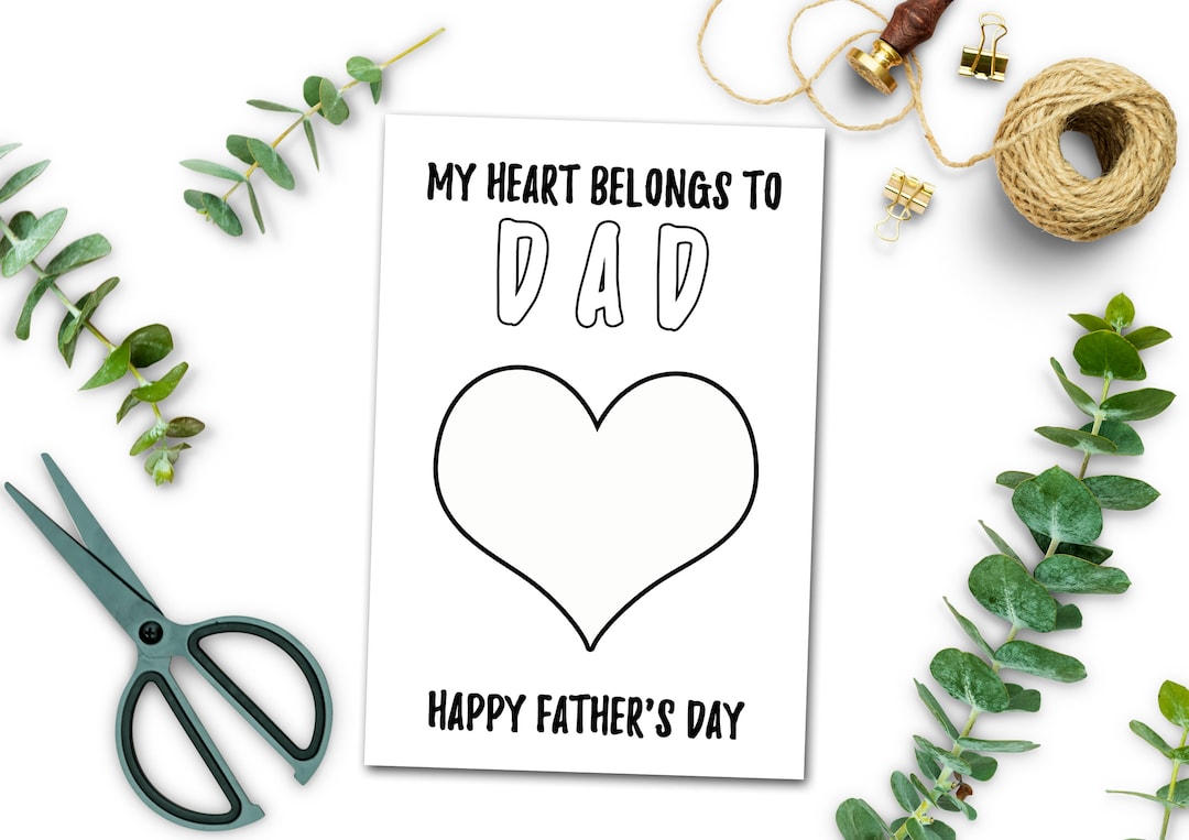 Printable Father's Day Card for Dad From Daughter or Son, Homeschool ...