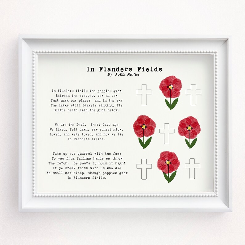 Veterans Day Handprint Crafts for Kids DIY Poppy Art - Etsy Canada