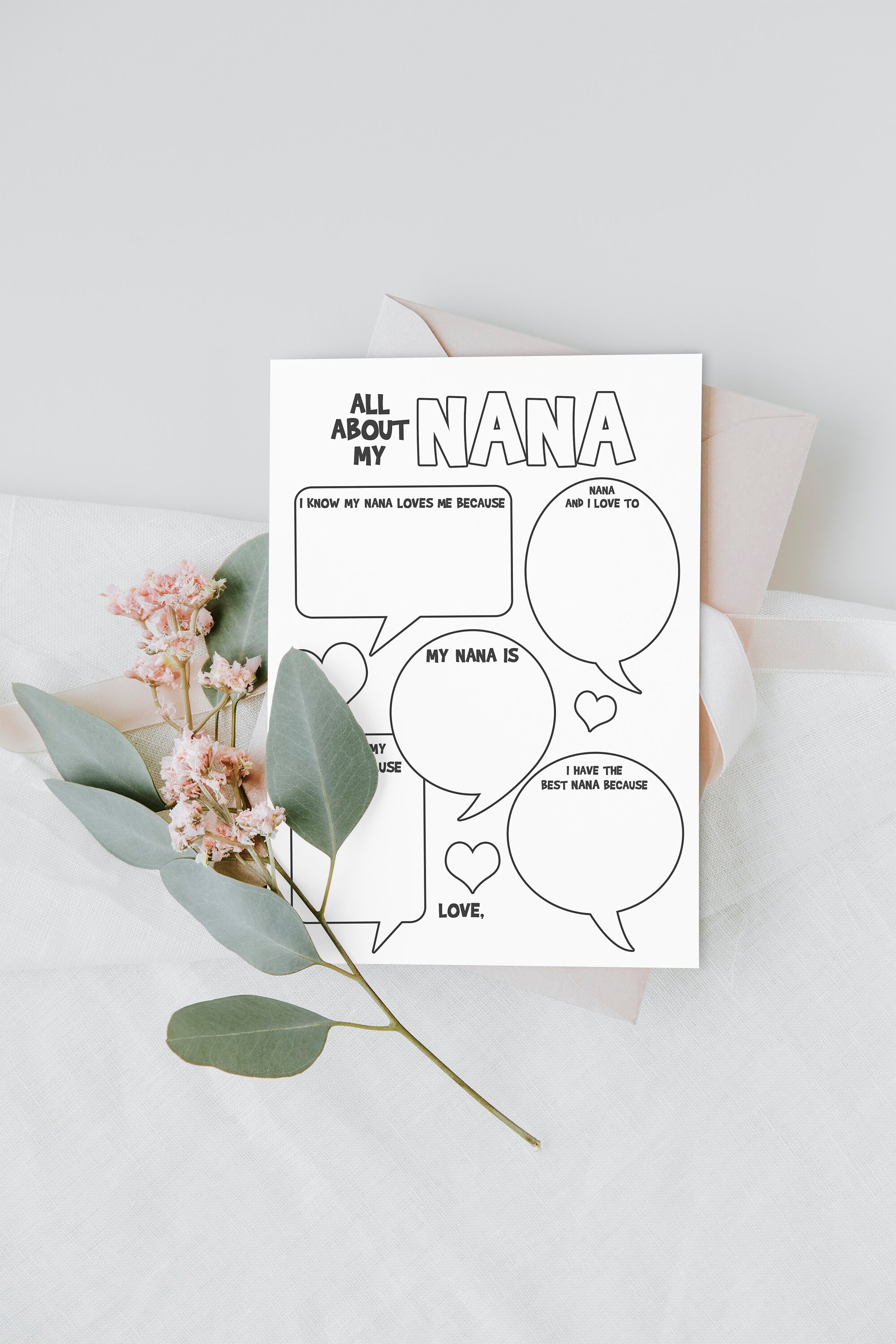 Printable Coloring Cards for Kids Nana Card Best | Etsy
