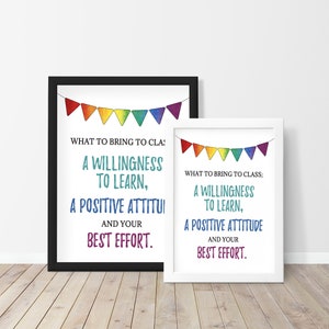 Inspirational Classroom Poster for Teachers, Class Encouragement Print ...