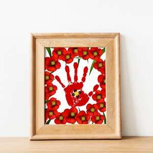 Remembrance Day Craft Kids DIY Handprint Art Poppy Poster - Etsy Canada