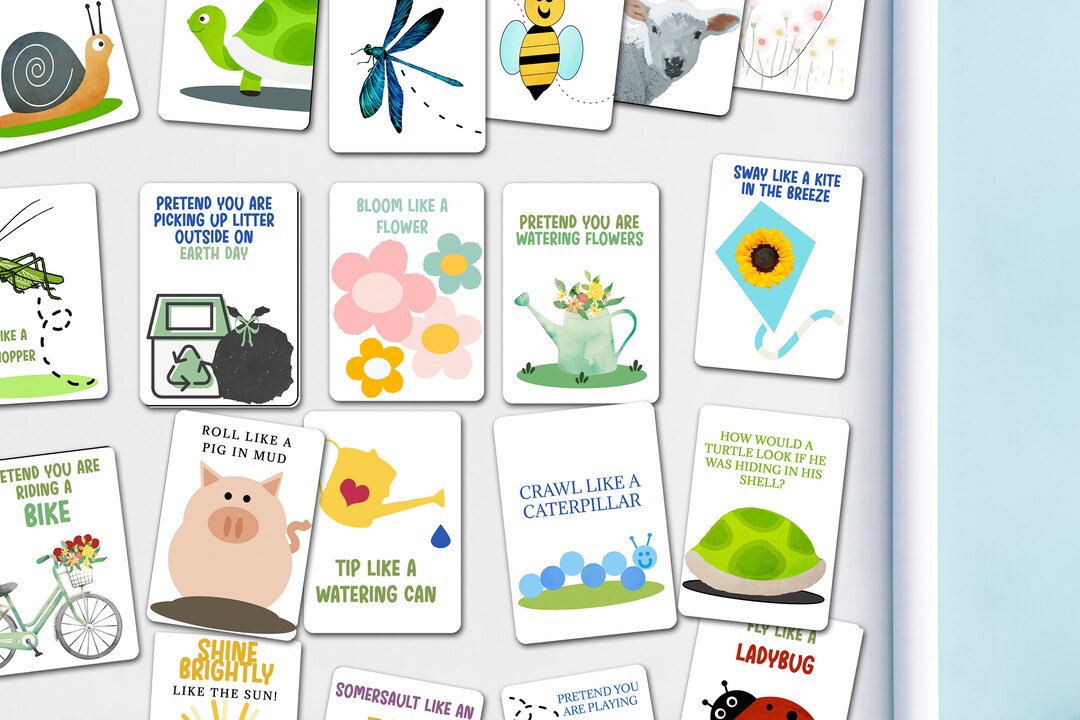 64 Spring Movement Cards for Kids, Sensory Break Actions, Preschool ...