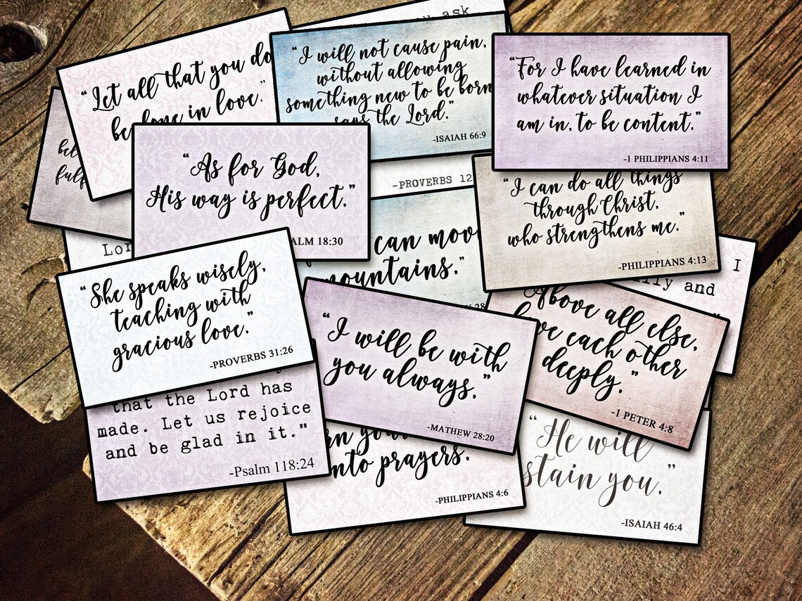 Printable Scripture Cards Bible Journaling Printables Prayer | Etsy