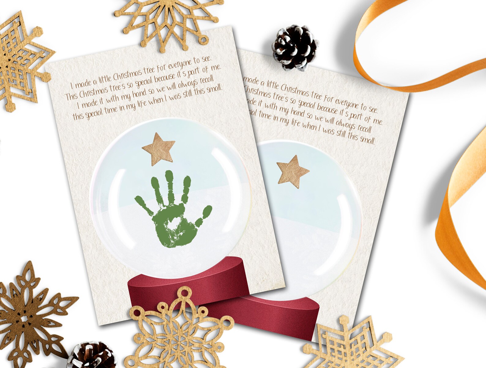 Christmas Handprint Printable, Snow Globe Craft for Kids, Personalized ...