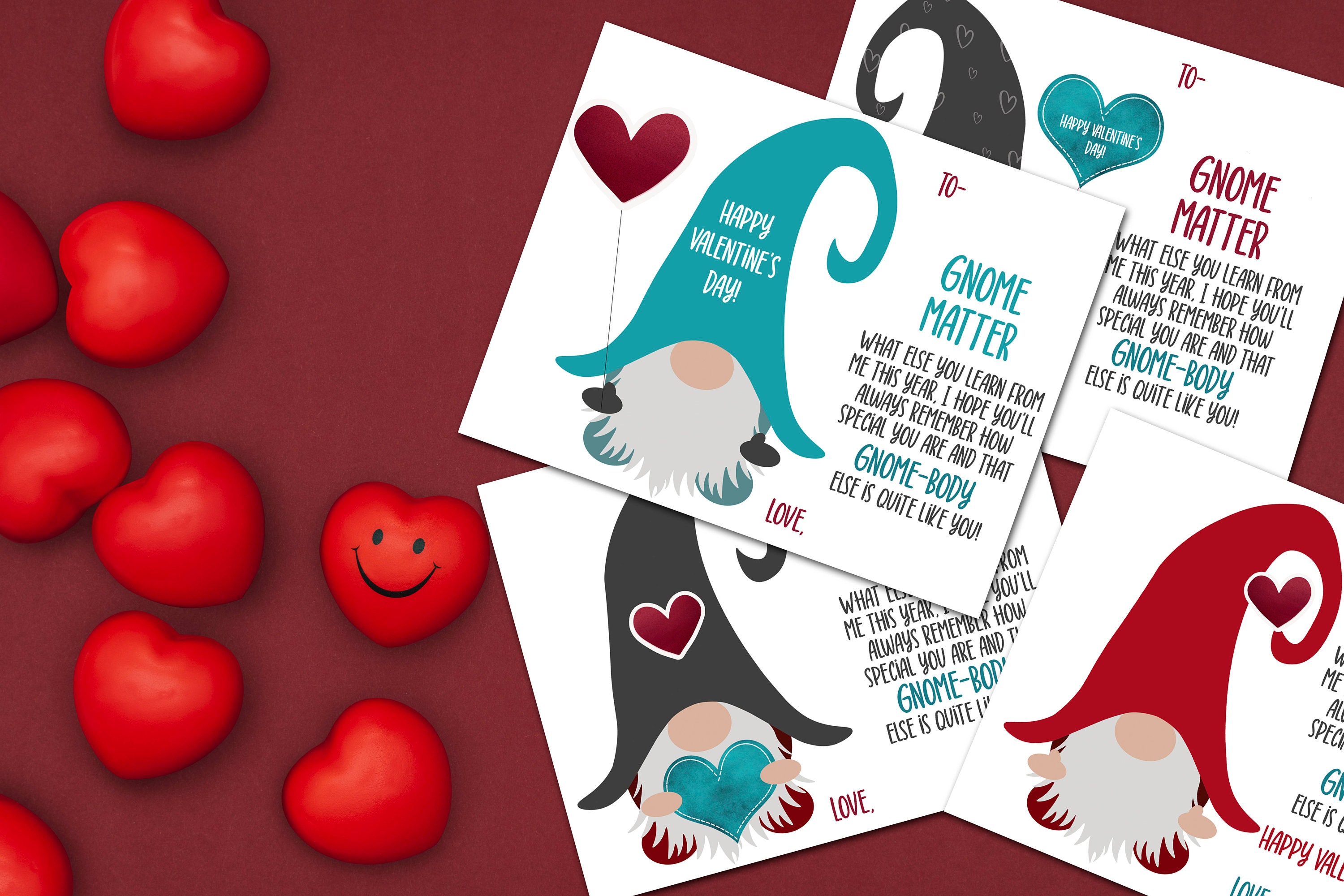 Gnome Valentine's Day Cards for Students From Teacher | Etsy