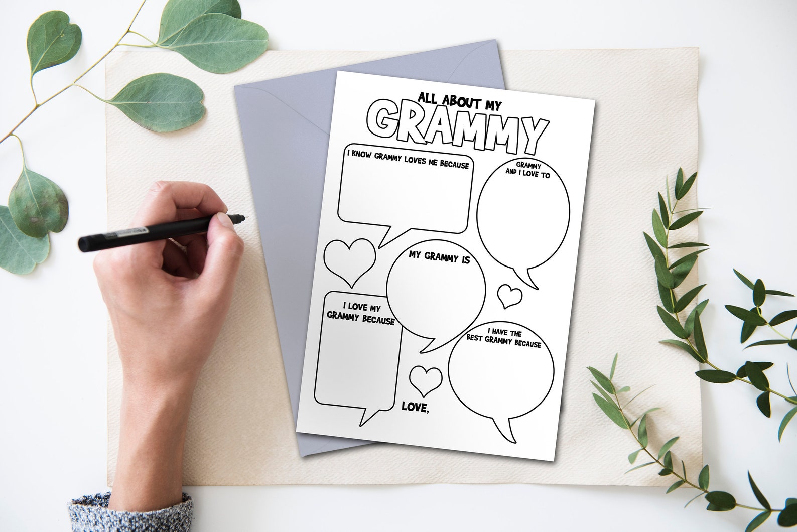Grammy Gifts, Personalized Birthday Card for Grammy, Printable Mothers ...