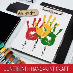 Juneteenth Handprint Art, DEI Inclusive Classroom Craft, Anti-racism ...