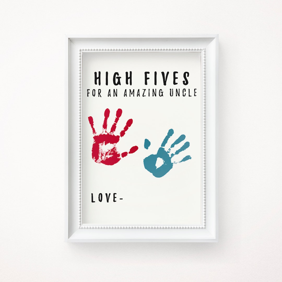 Uncle Birthday Gift From Niece, Handprint Keepsake Art, Printable DIY ...