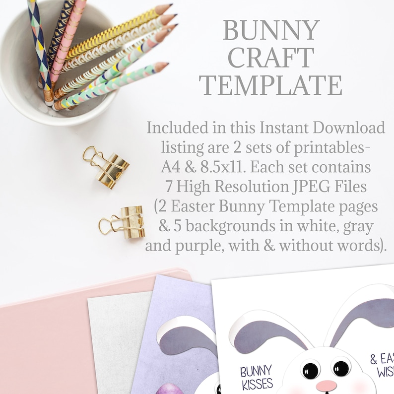 Make Your Own Easter Bunny Craft Template for Kids, DIY Spring Art ...