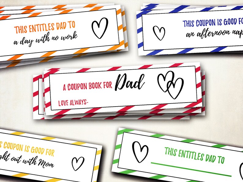 Dad Coupon Book Printable Coupons for Dad Birthday Coupons | Etsy