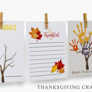 Thanksgiving Craft Bundle, Gratitude Tree Handprint Printable ...