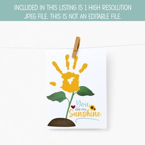 Sunflower Handprint Craft, Personalized Mother's Day Card for Mom ...