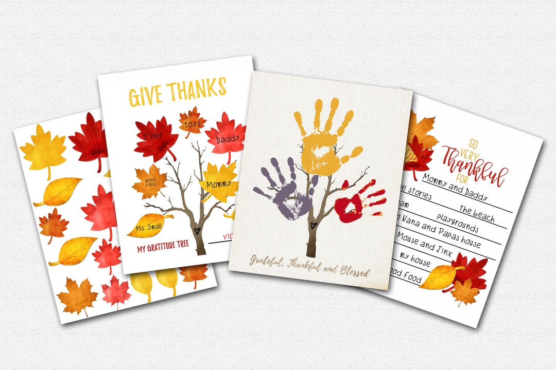 Thanksgiving Craft Bundle, Gratitude Tree Handprint Printable ...