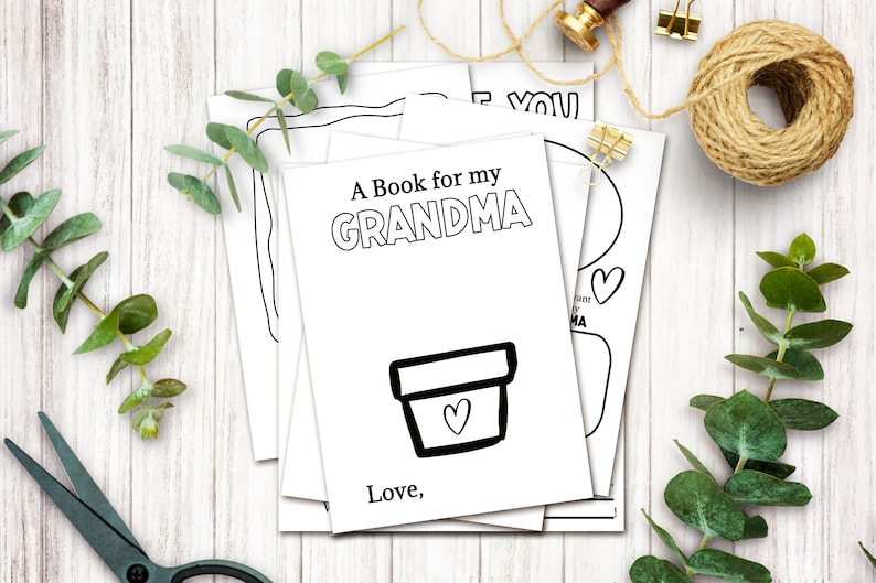 Printable Grandma Book, Personalized Birthday Gift From Grandson ...