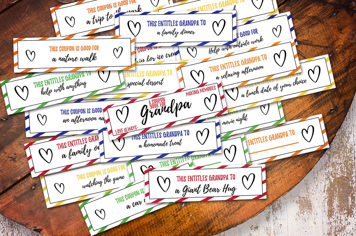 Printable Grandpa Coupons, Grandpa Gifts From Grandchildren ...