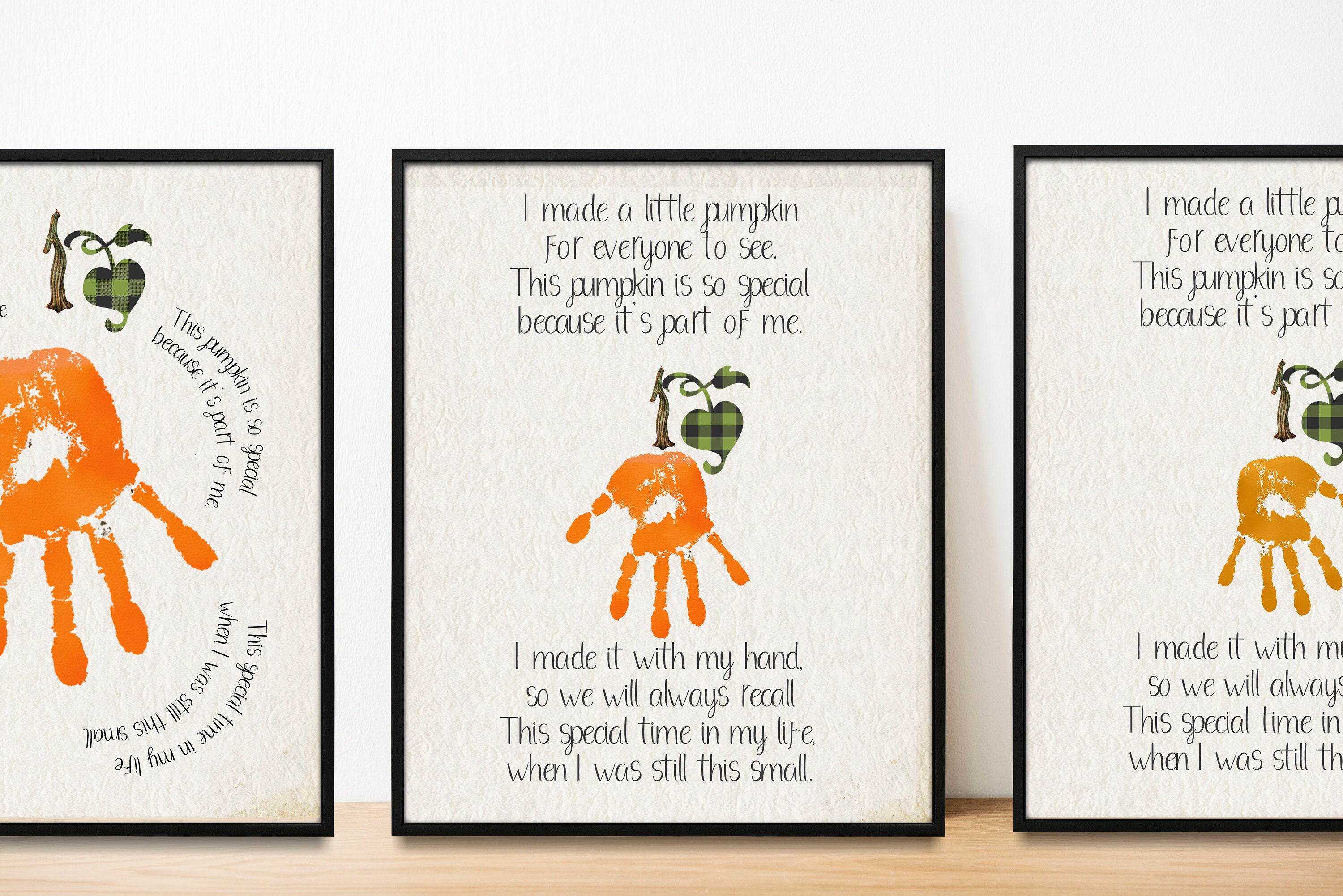 Fall Handprint Craft Pumpkin Art for Kids Thanksgiving - Etsy