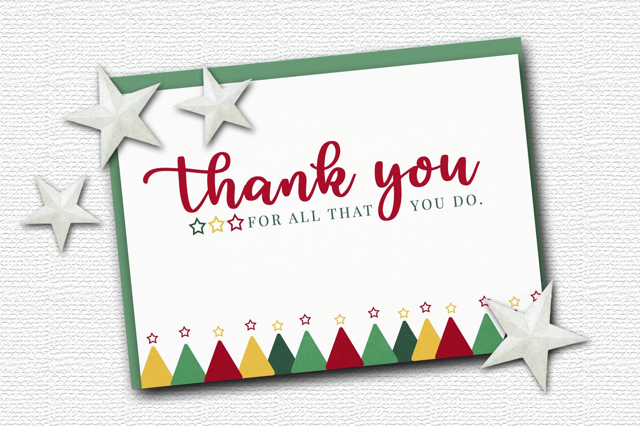 Instant Download Christmas Thank You Card for Teacher, Printable ...