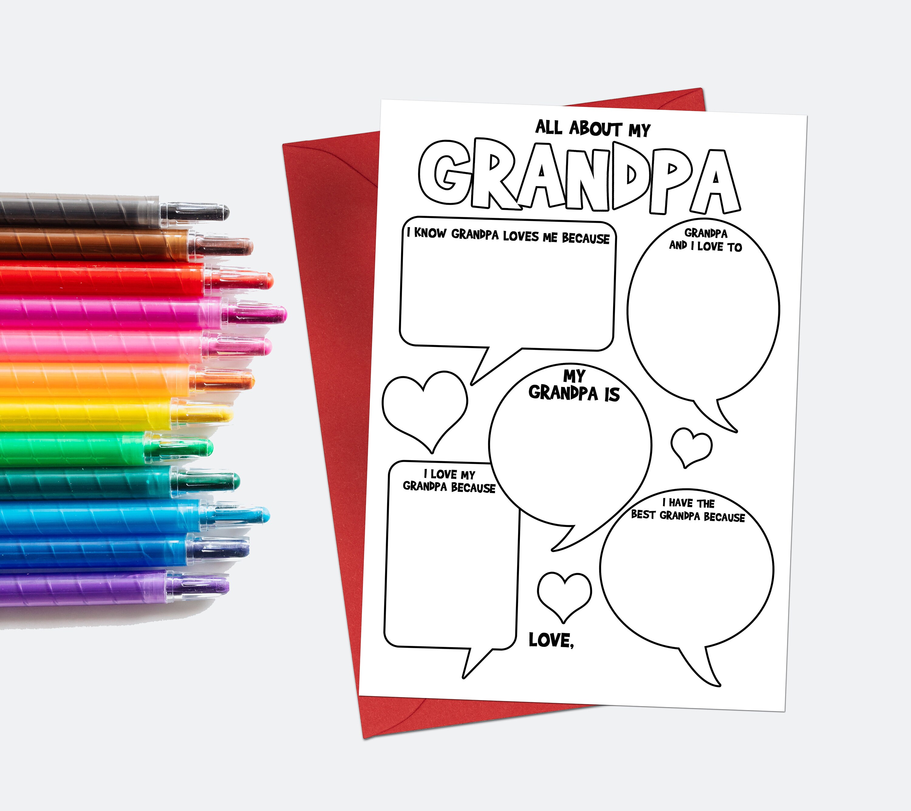 Printable All About Grandpa Fathers Day Card Personalized | Etsy