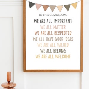 Inclusion Classroom Decor, Printable Wall Art for Teachers, Diversity ...