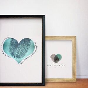 Memorial Thumbprint Art, Fingerprint Heart Keepsake, Using Fingerprints ...