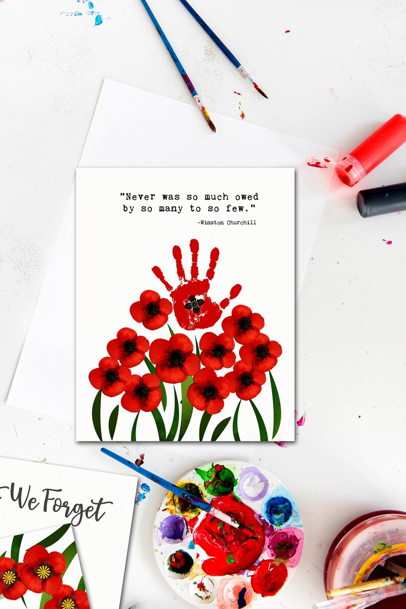 Remembrance Day Classroom Decor Kids Handprint Craft Poppy - Etsy