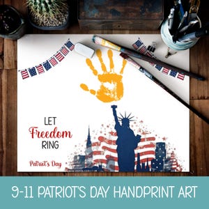 Patriot's Day Craft Template - September 11th Handprint Art 9-11 ...