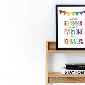 Printable Kindness Poster for Kids, Back to School Classroom Decoration ...