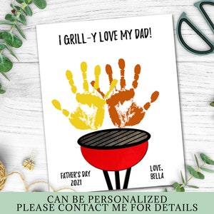 Dad Handprint Art, Printable Father's Day Card for Dad From Son ...
