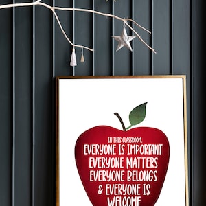 Printable Classroom Poster, Back to School Decor, Diversity Art Poster ...